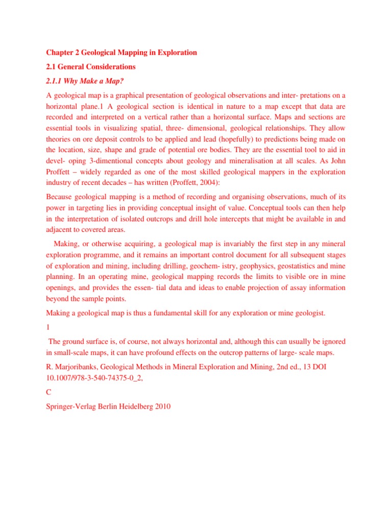 Fundamentals of Geological Mapping in Mineral Exploration: Developing ...