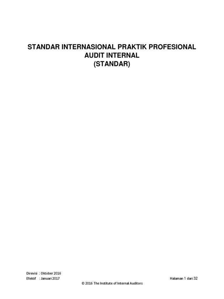 IPPF Standards 2017 Indonesian PDF | PDF