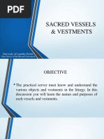 Sacred Vessels, Linens, Vestments & Places | PDF | Eucharist | Altar