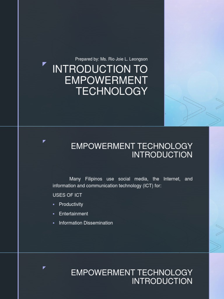 EMPOWERMENT TECHNOLOGY Lesson 1 - Introduction To Empowerment ...