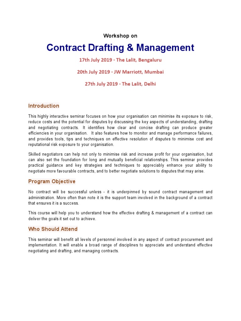 Maximizing Success Through Effective Contract Drafting and Management ...