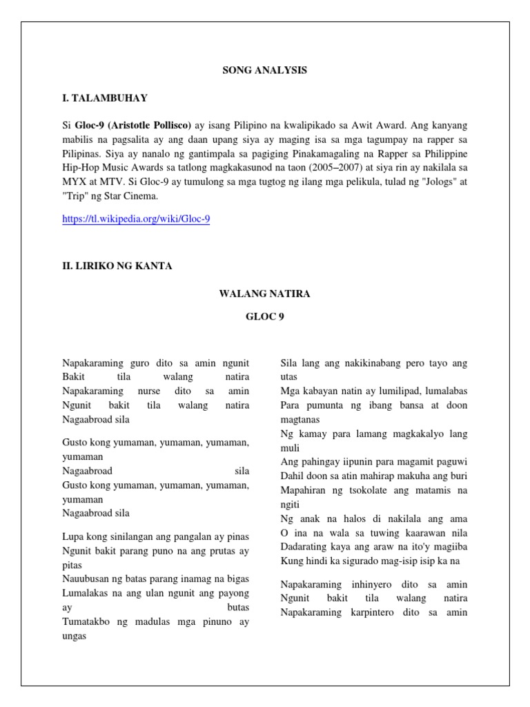Song Analysis | PDF