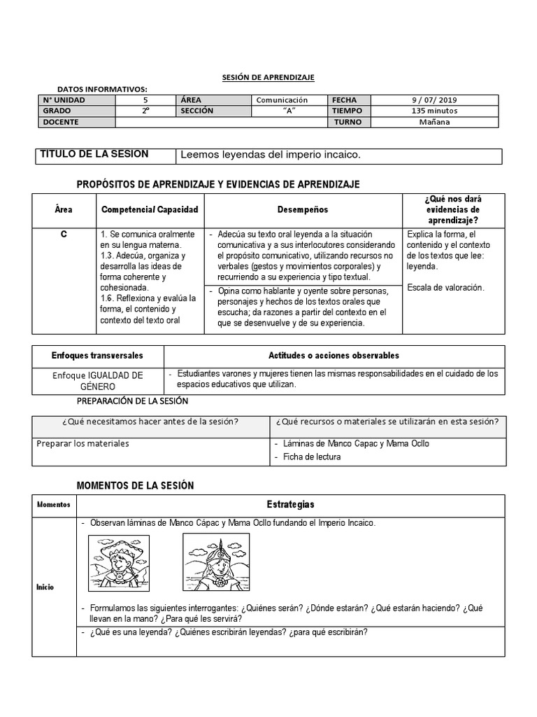 Leyenda de Manco Capac 2 | PDF | Imperio Inca | Aprendizaje