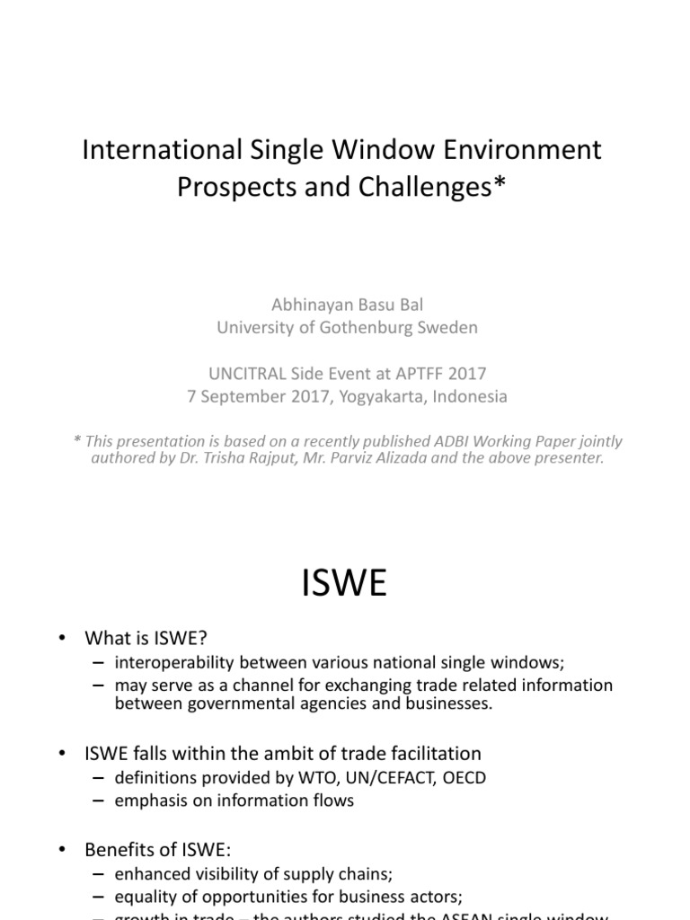 Single Window Prospects | PDF | Cargo | Interoperability
