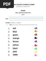 First Grading Exam Kinder | PDF | Learning | Behavior Modification