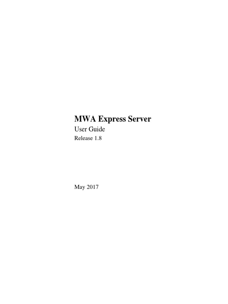 Mwa Express Server User Guide 1.8 | PDF | Pl/Sql | Oracle Database