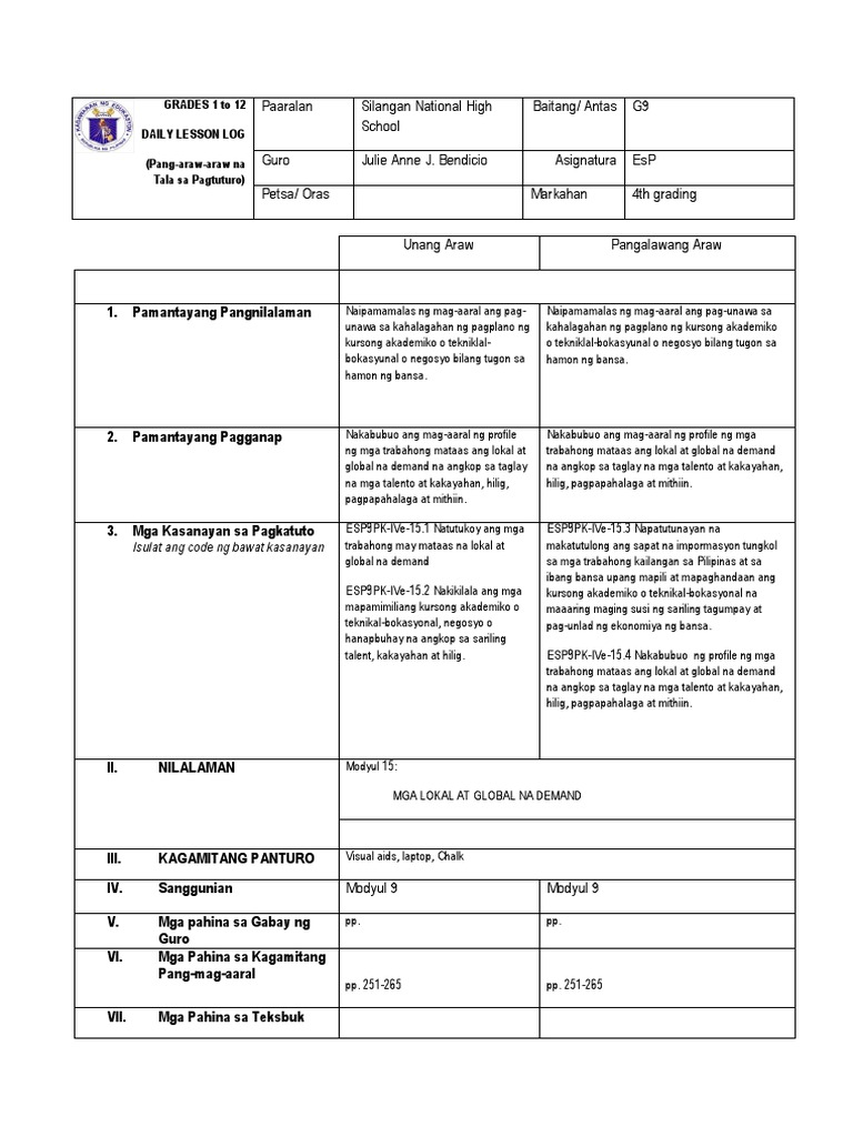 DLL Module 15 Esp g9 | PDF