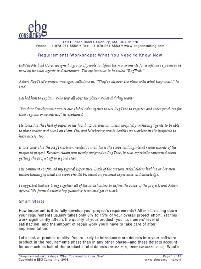 Requirements Workshops What You Need To Know PDF | PDF | Business ...