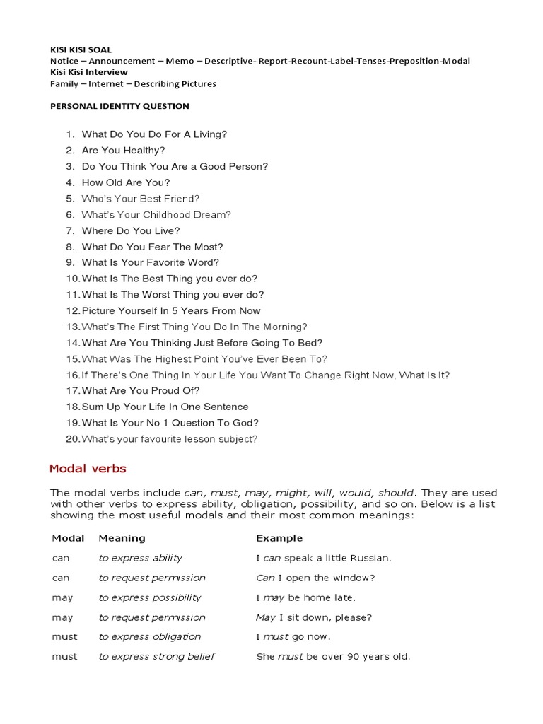 Personal Identity Question | PDF | Komodo Dragon | Question