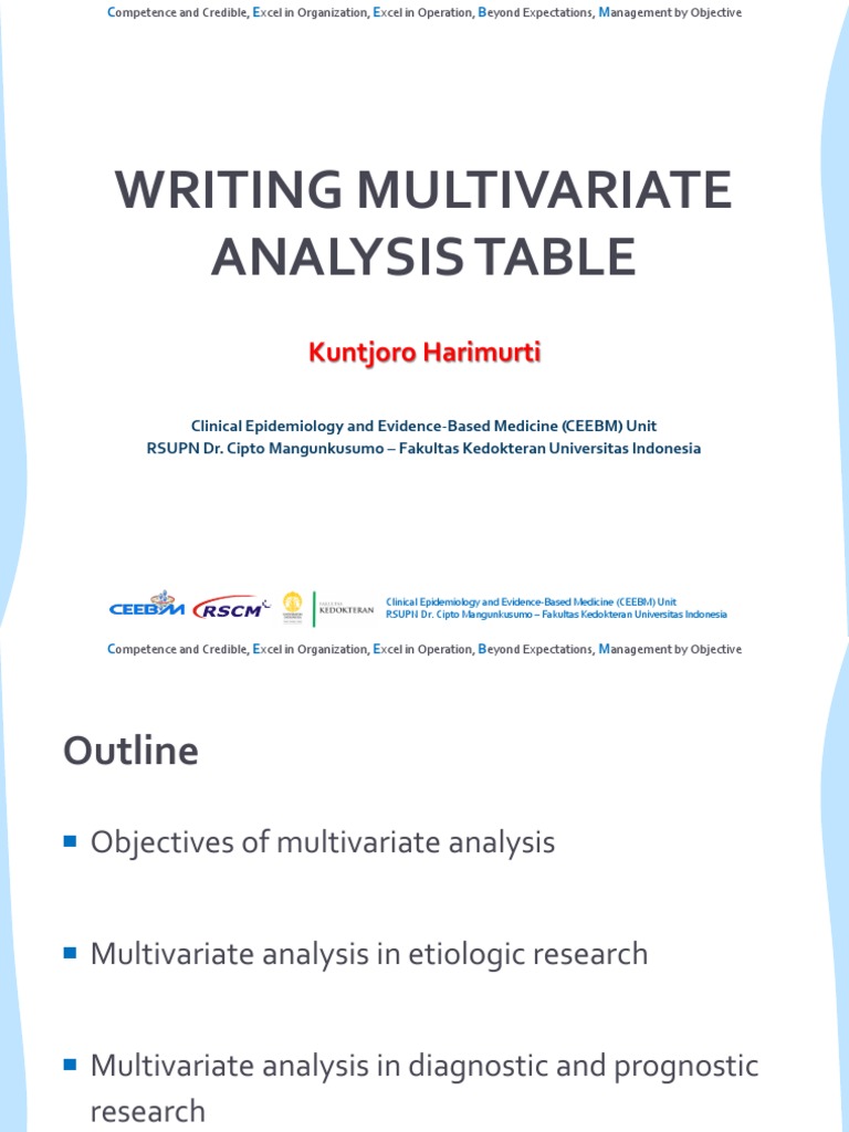 Writing Multivariate Analysis Table: Kuntjoro Harimurti | PDF | Confounding | Dependent And ...