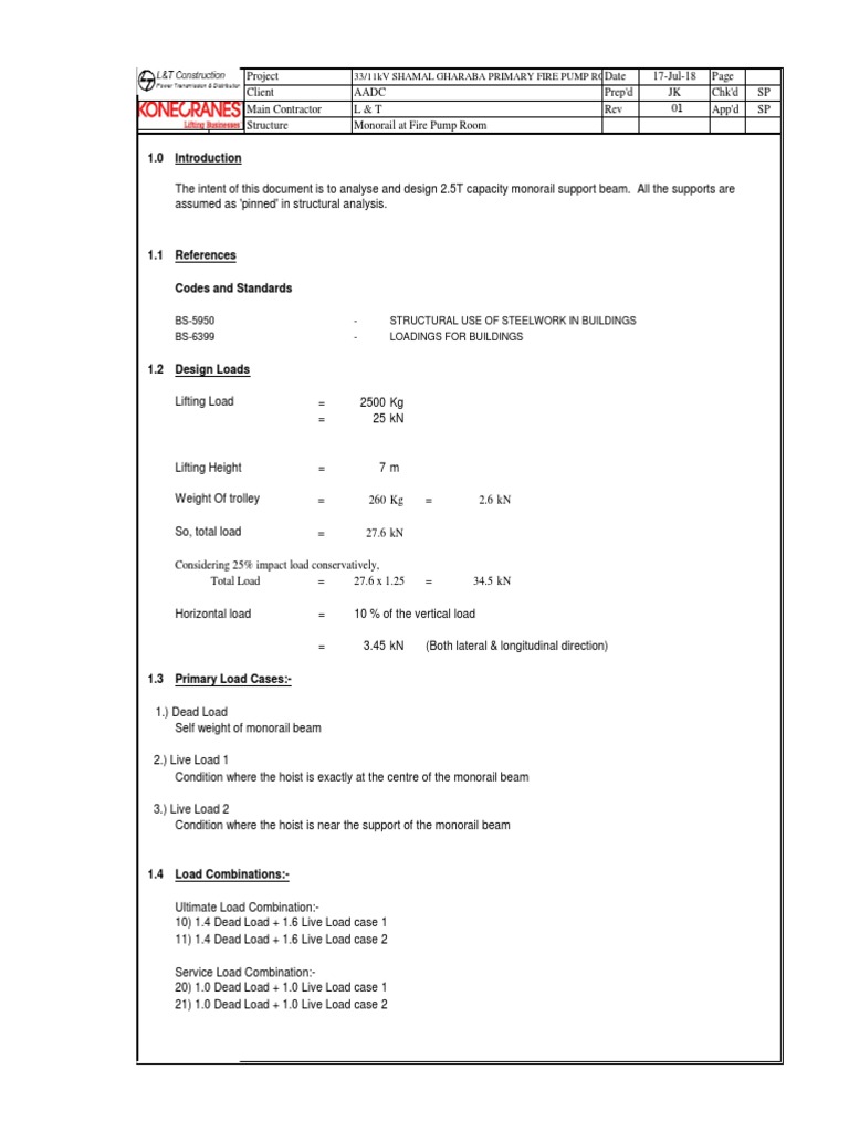 Design Calcs Rev01 Extract | PDF
