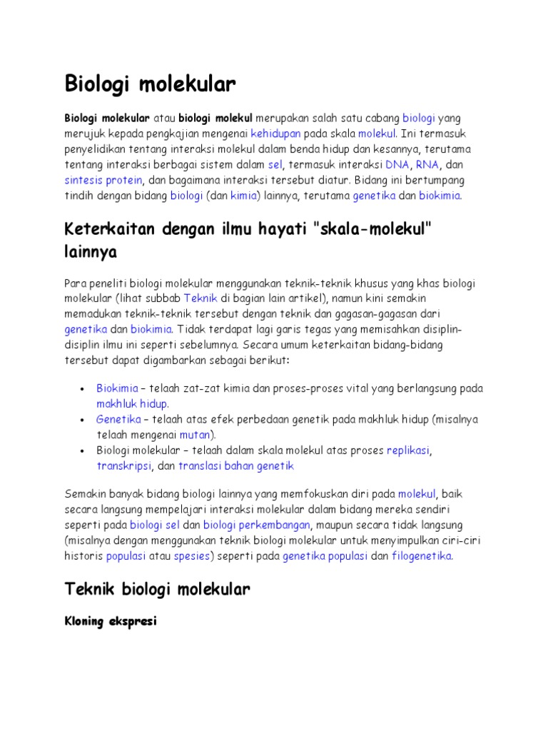 Biologi Molekuler | PDF