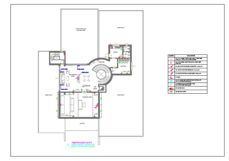 Sockets Layout: Pool Roof Slab (Lower Roof) Roof Deck | PDF