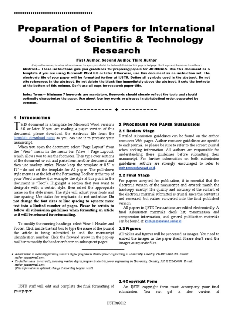Full Paper Template | PDF | Note (Typography) | Citation