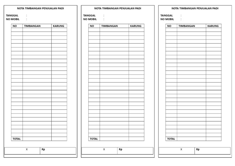 Nota Timbangan | PDF