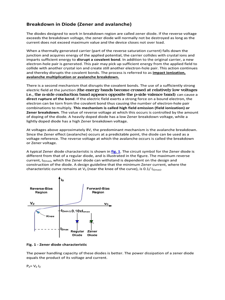 Breakdown in Diode | PDF | Diode | P–N Junction