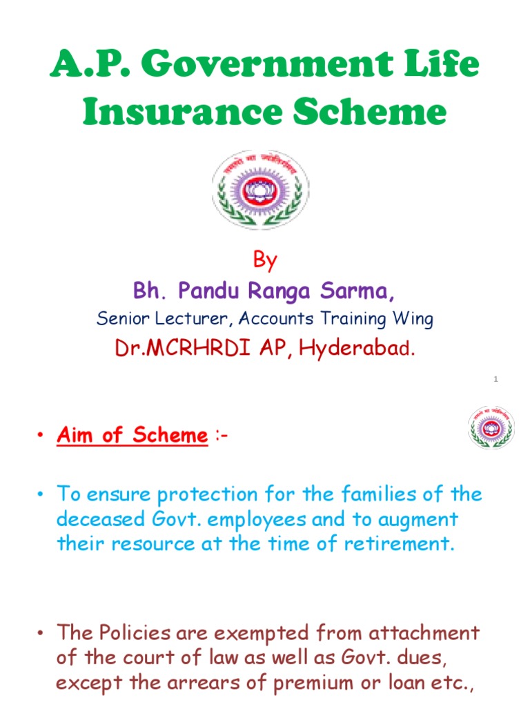 A.P. Government Life Insurance Scheme: Bh. Pandu Ranga Sarma | PDF ...