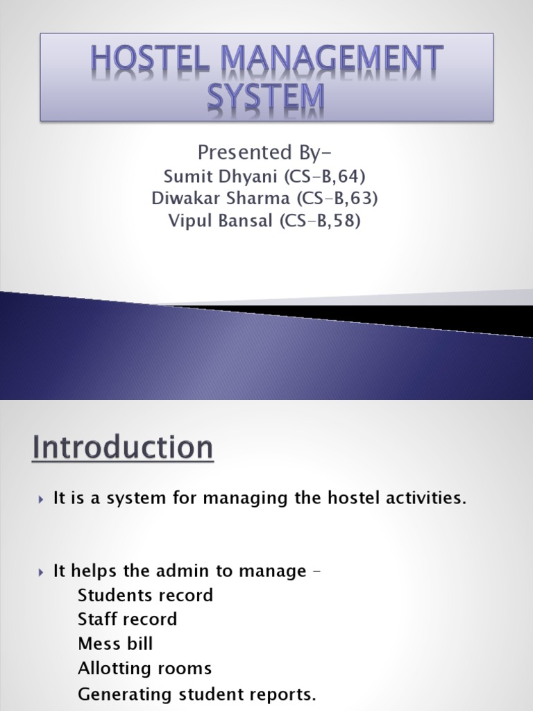 Hostel Managment System | PDF
