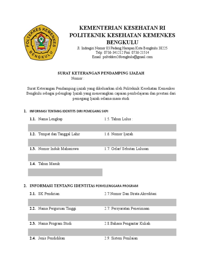 Format SKPI Kesling | PDF