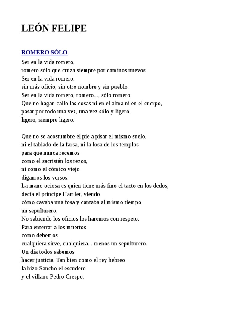 León Felipe Varios Poemas 2 | PDF