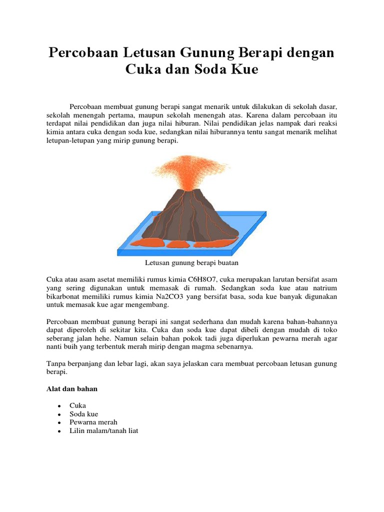 Percobaan Letusan Gunung Berapi | PDF