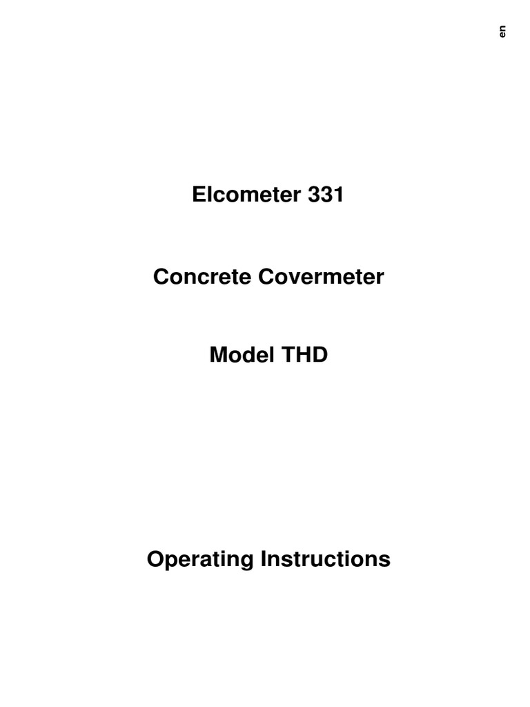 Elcometer 331: 331.book Page 1 Thursday, September 27, 2012 2:28 PM ...