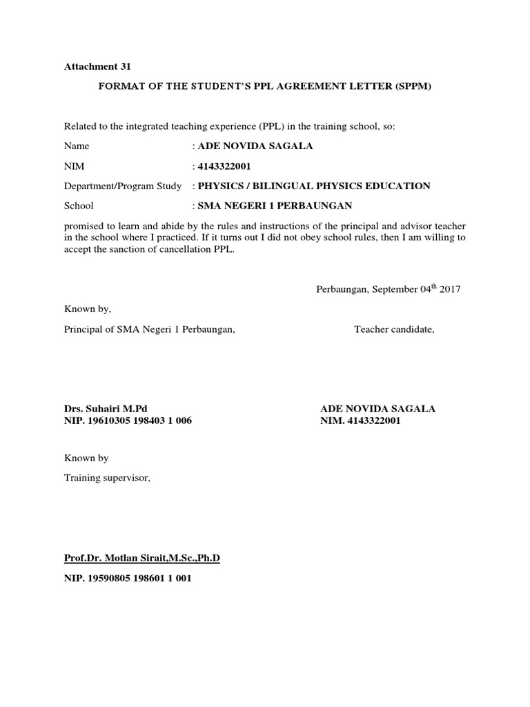 Student Teaching Agreement | PDF | Career & Growth | Self-Improvement