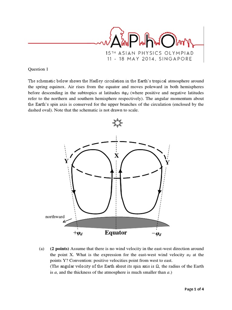 APhO Theory Question 1 Question Paper | PDF | Atmospheric Circulation ...
