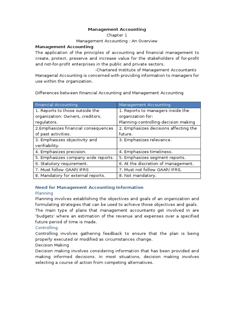 Management Accounting Notes | PDF | Cost Of Goods Sold | Accounting