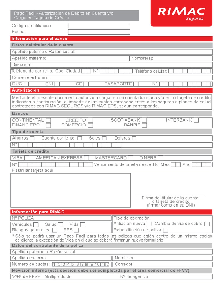 Formato Pago Facil | PDF | Póliza de seguros | Reaseguro