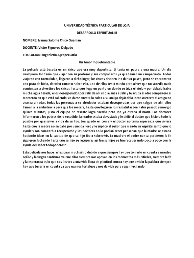 Un Amor Inquebrantable: Fe y Esperanza | PDF