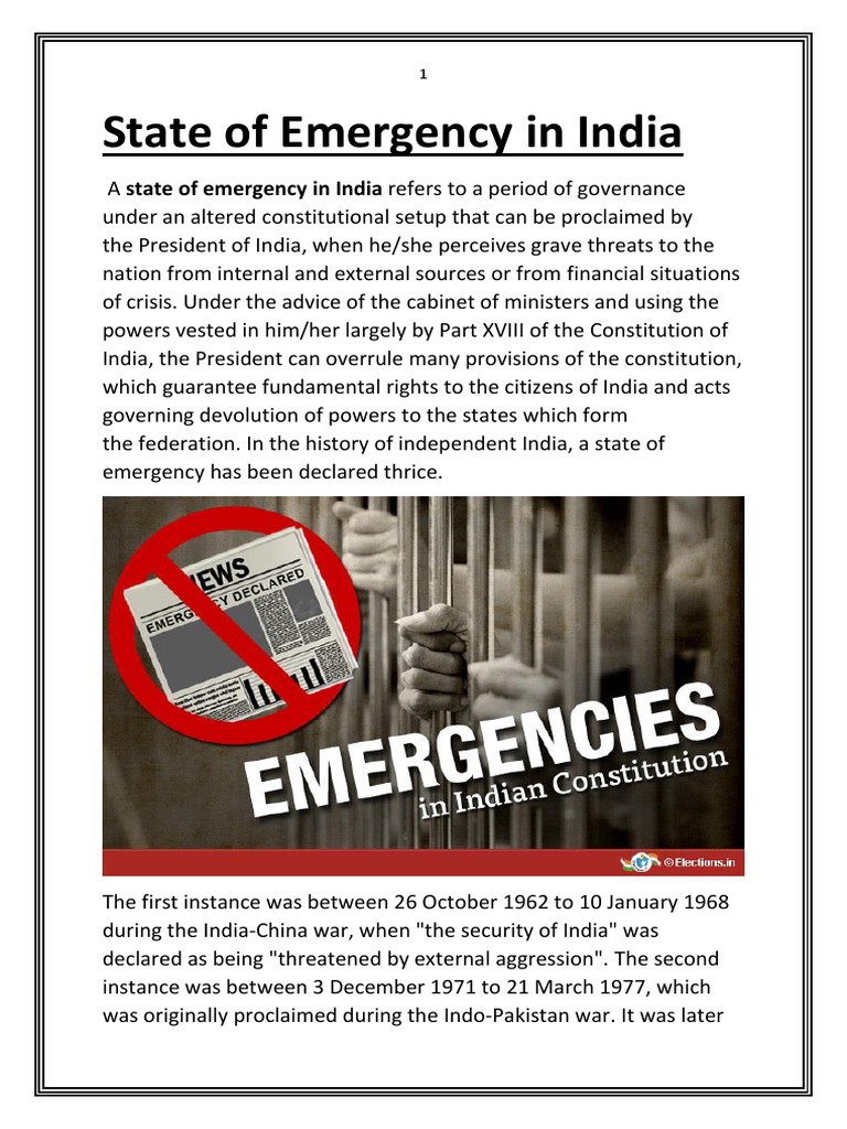 India's Emergency Powers Explained | PDF | State Of Emergency ...