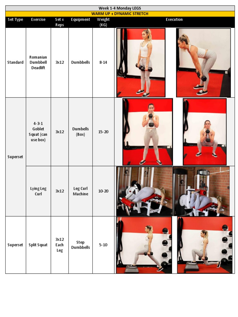 BBMG - Week 1-4 Legs | PDF