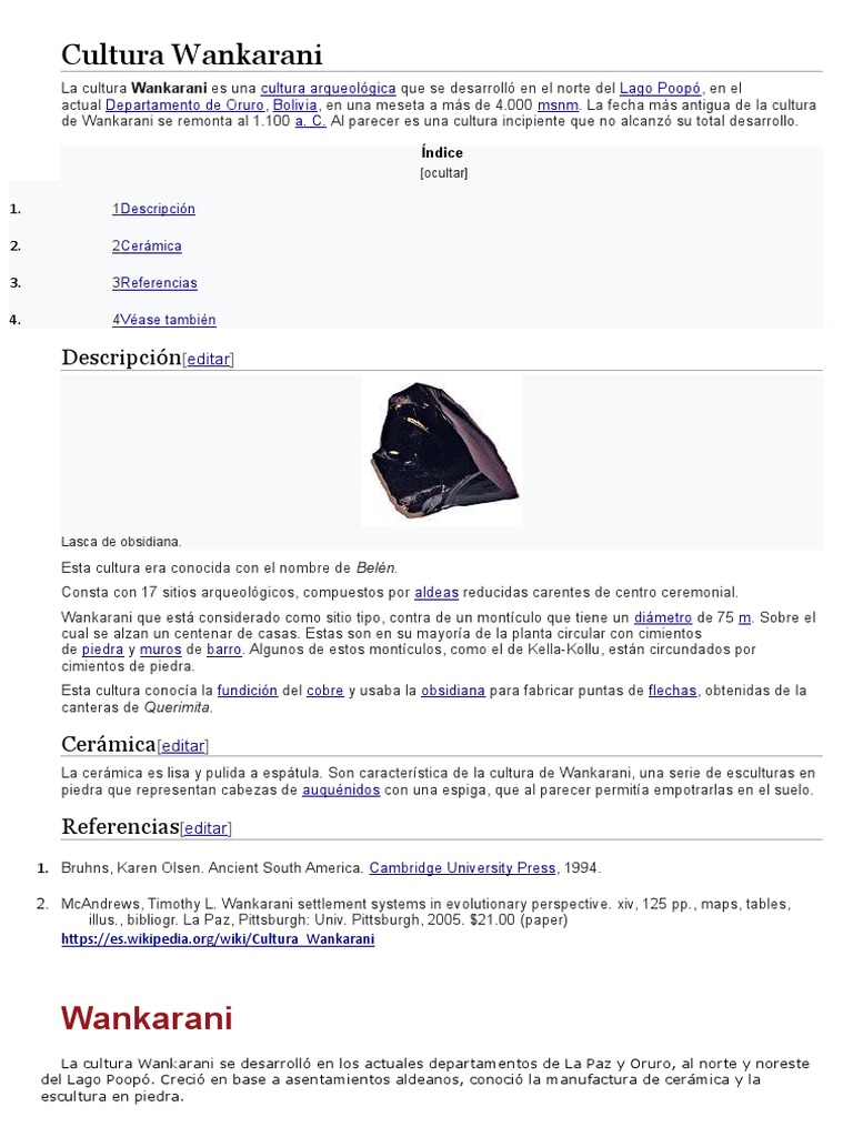 Cultura Wankarani | PDF | Arqueología | Cultura (general)