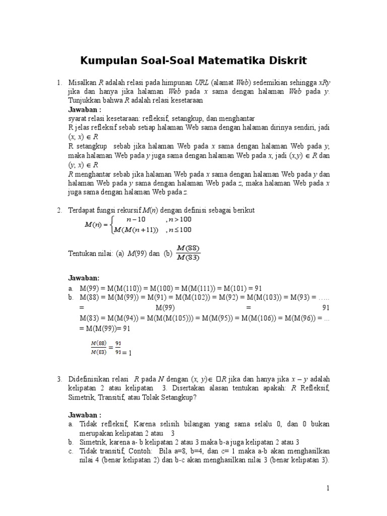 Kumpulan Soal2 Matematika Diskrit | PDF