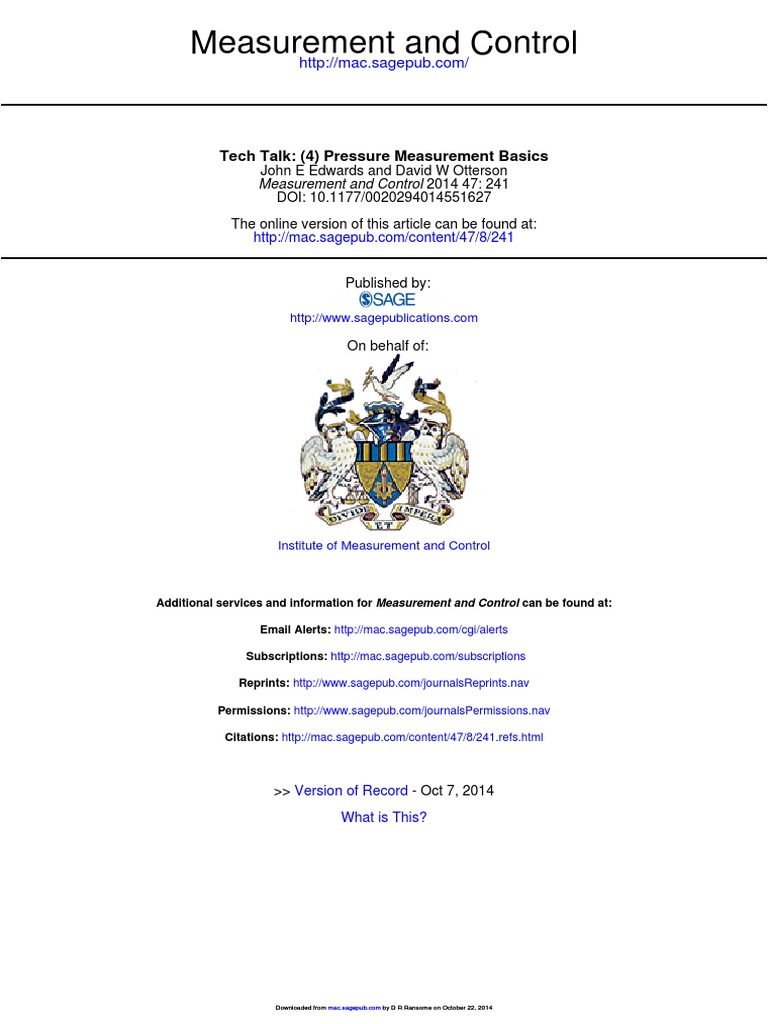 Measurement and Control: Tech Talk: (4) Pressure Measurement Basics ...