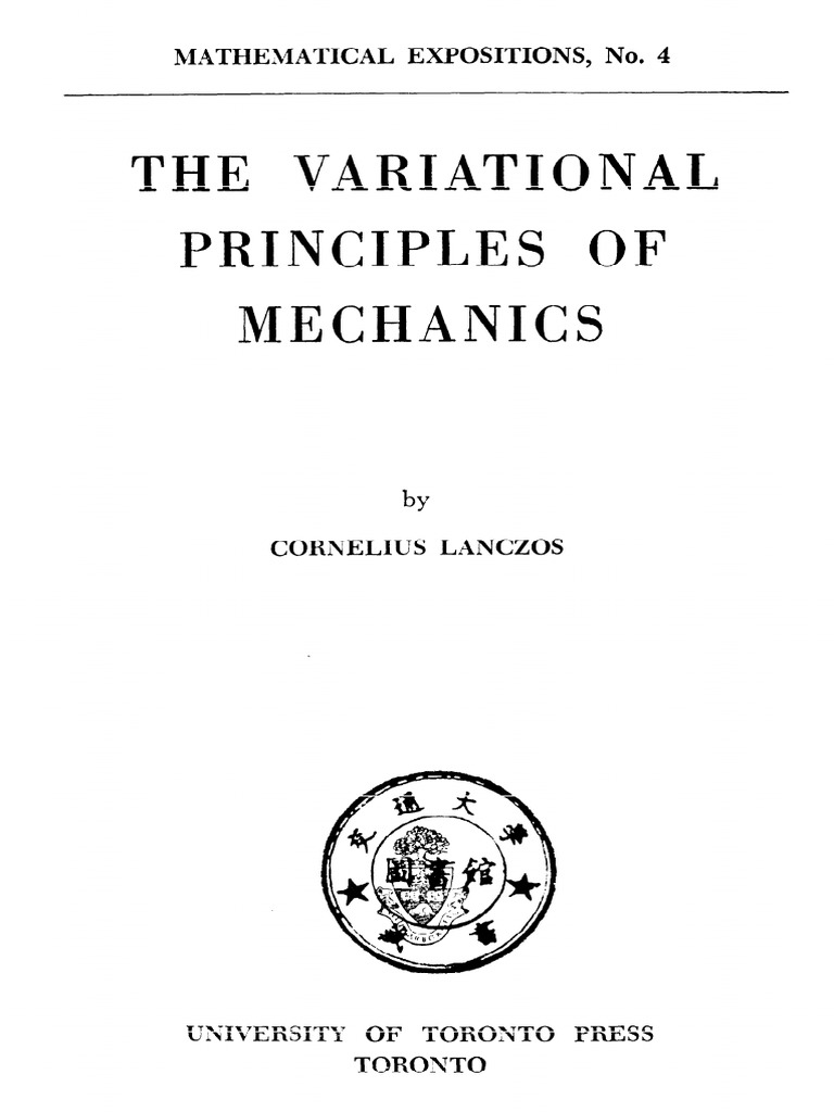 Variational Principles of Mechanics Lanczos PDF | PDF