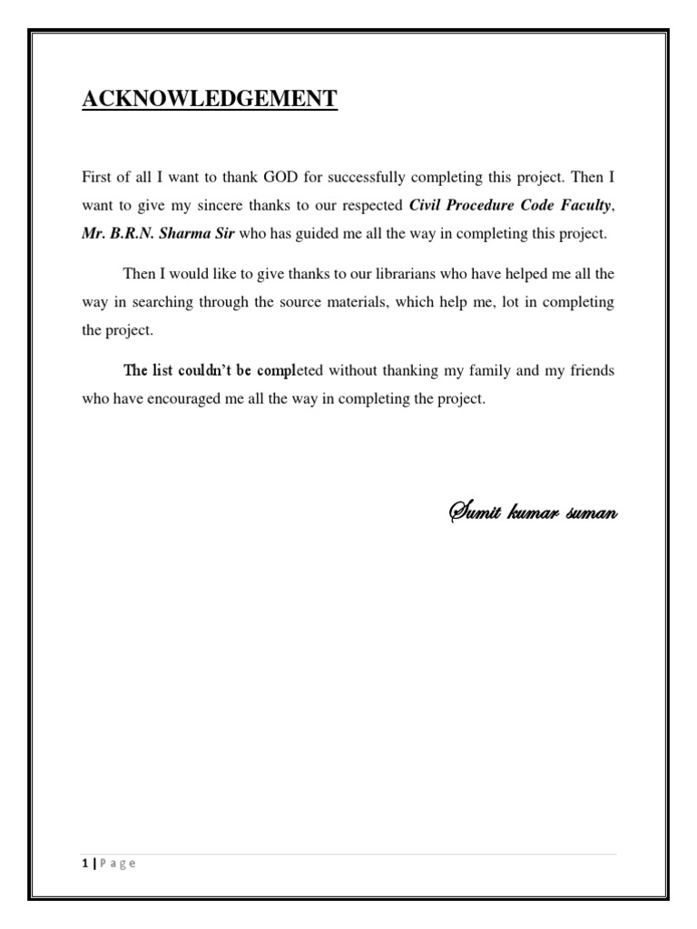 ACKNOWLEDGEMENT | PDF | Judgment (Law) | Lawsuit