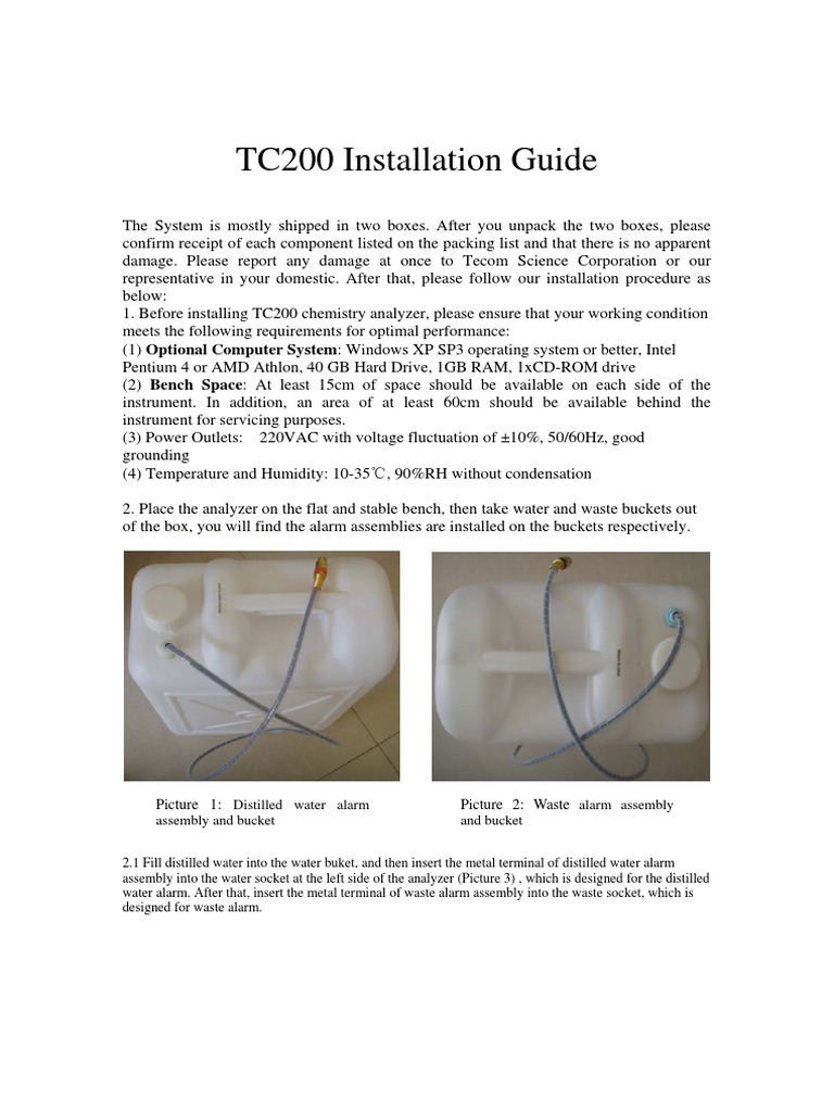 tc200 Installation Guide PDF | PDF | Distillation | Icon (Computing)