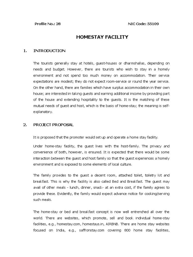 Homestay Facility | PDF | Expense | Tourism