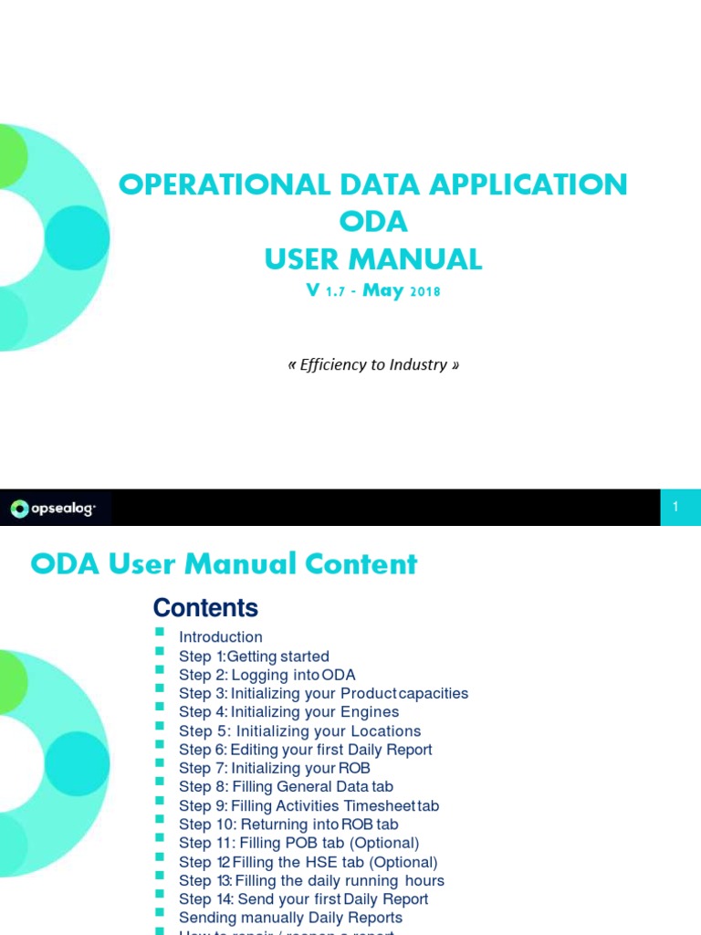 Operational Data Application User Manual | PDF | Software | System Software