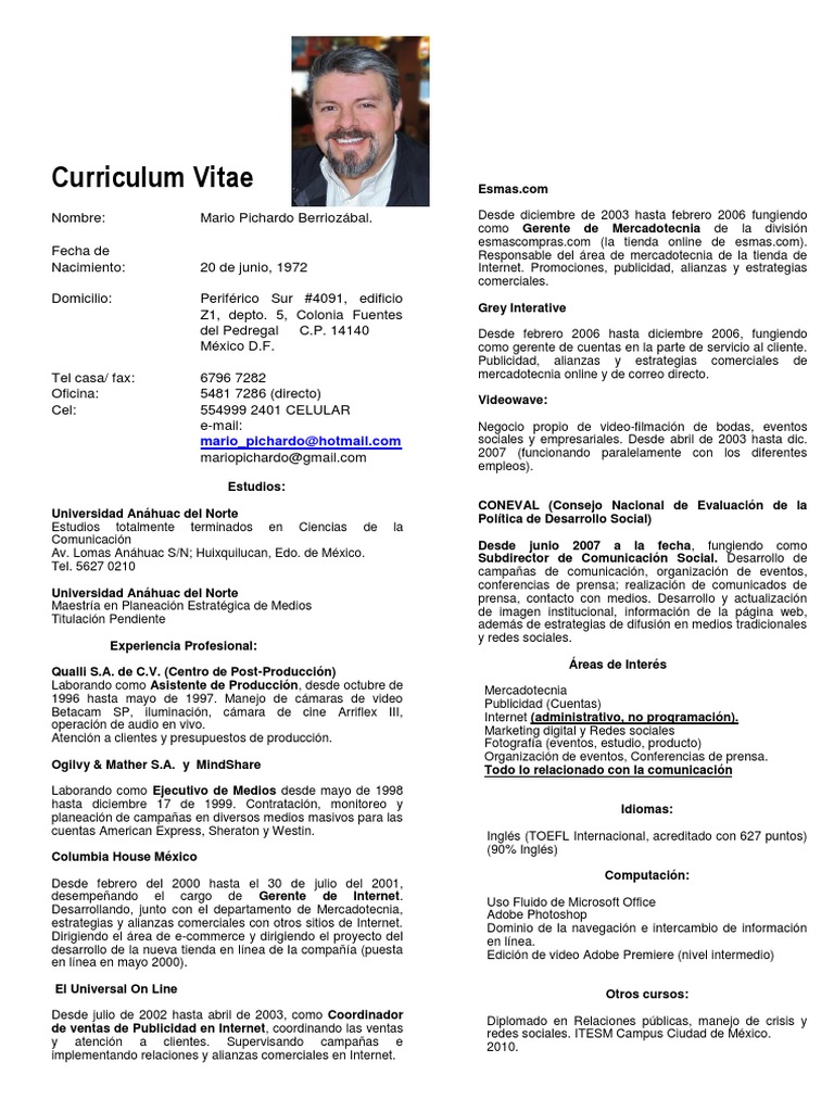 CV Mario Pichardo 2019 | PDF | Internet | Marketing