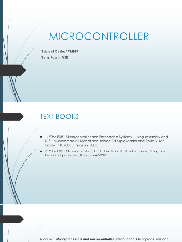 Module 1 | PDF | Microcontroller | Random Access Memory
