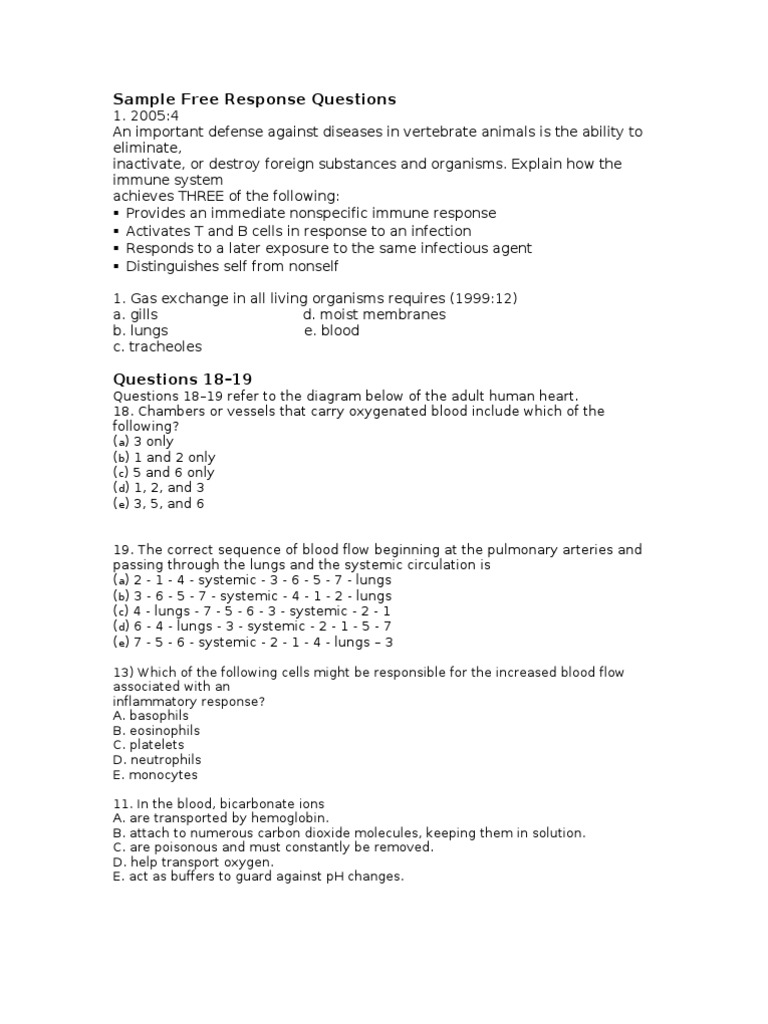 AP Biology Sample Free Response Questions | PDF | Self-Improvement ...