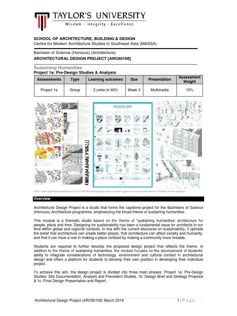 Architectural Design Project Project 1a Brief March 2019 Final Draft-2 ...