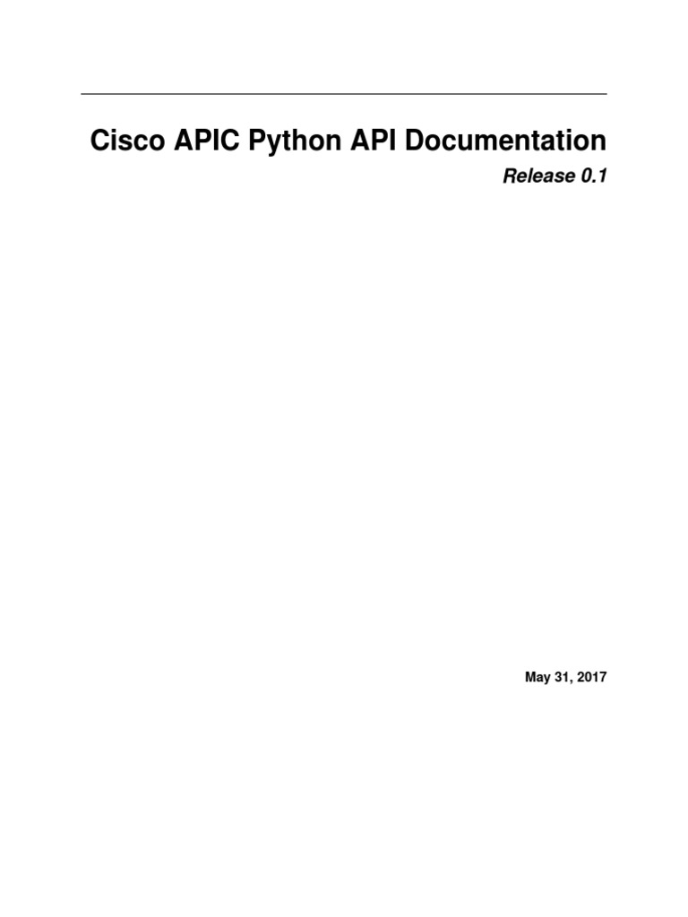 Cisco APIC Python API Documentation | PDF | Representational State Transfer | Application ...