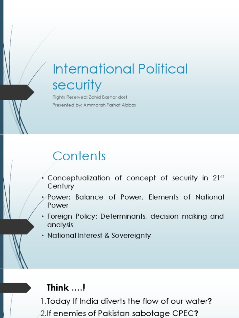 Understanding Political Security Dynamics | PDF | National Security ...