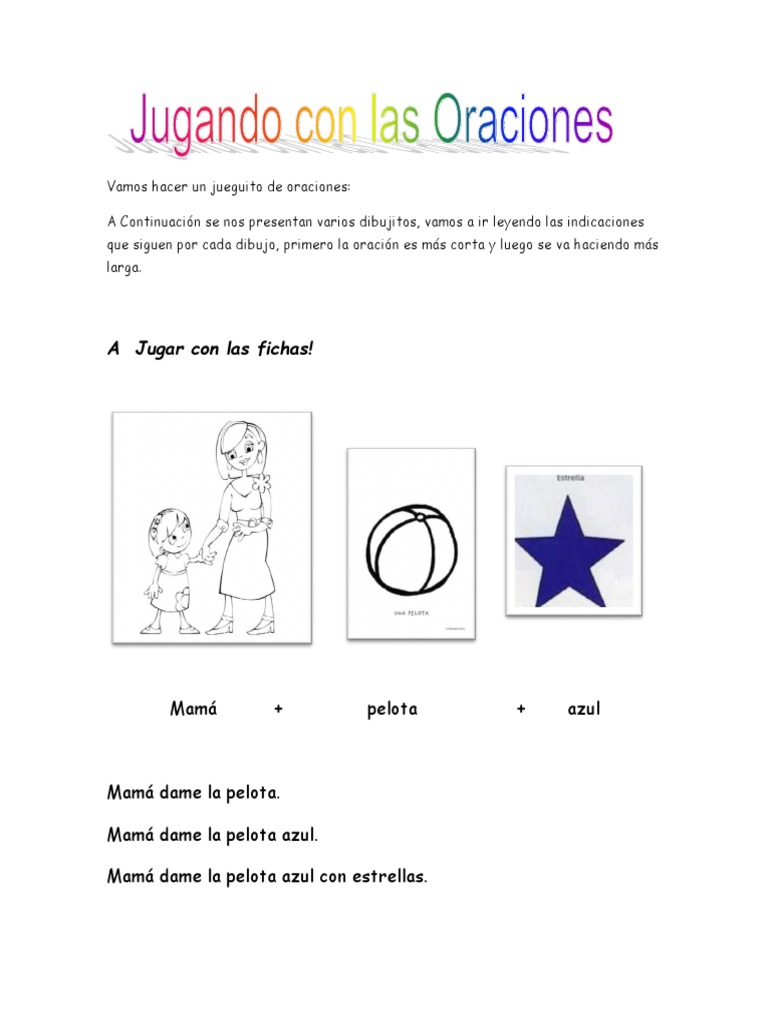 Vamos Hacer Un Jueguito de Oraciones | PDF | Artes del Lenguaje y ...