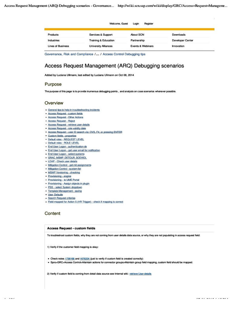 GRC ARM Debugging - Luciana Ullmann SAP AG | PDF | Hypertext Transfer ...