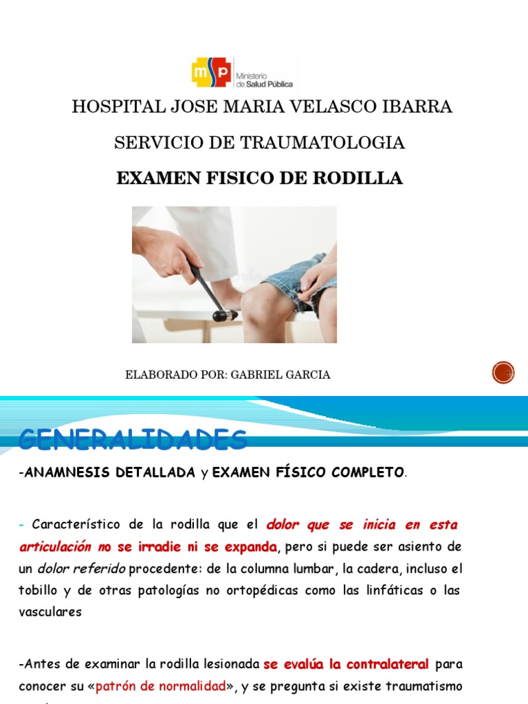 Examen Fisico de Rodilla | Rodilla | Anatomía del miembro inferior